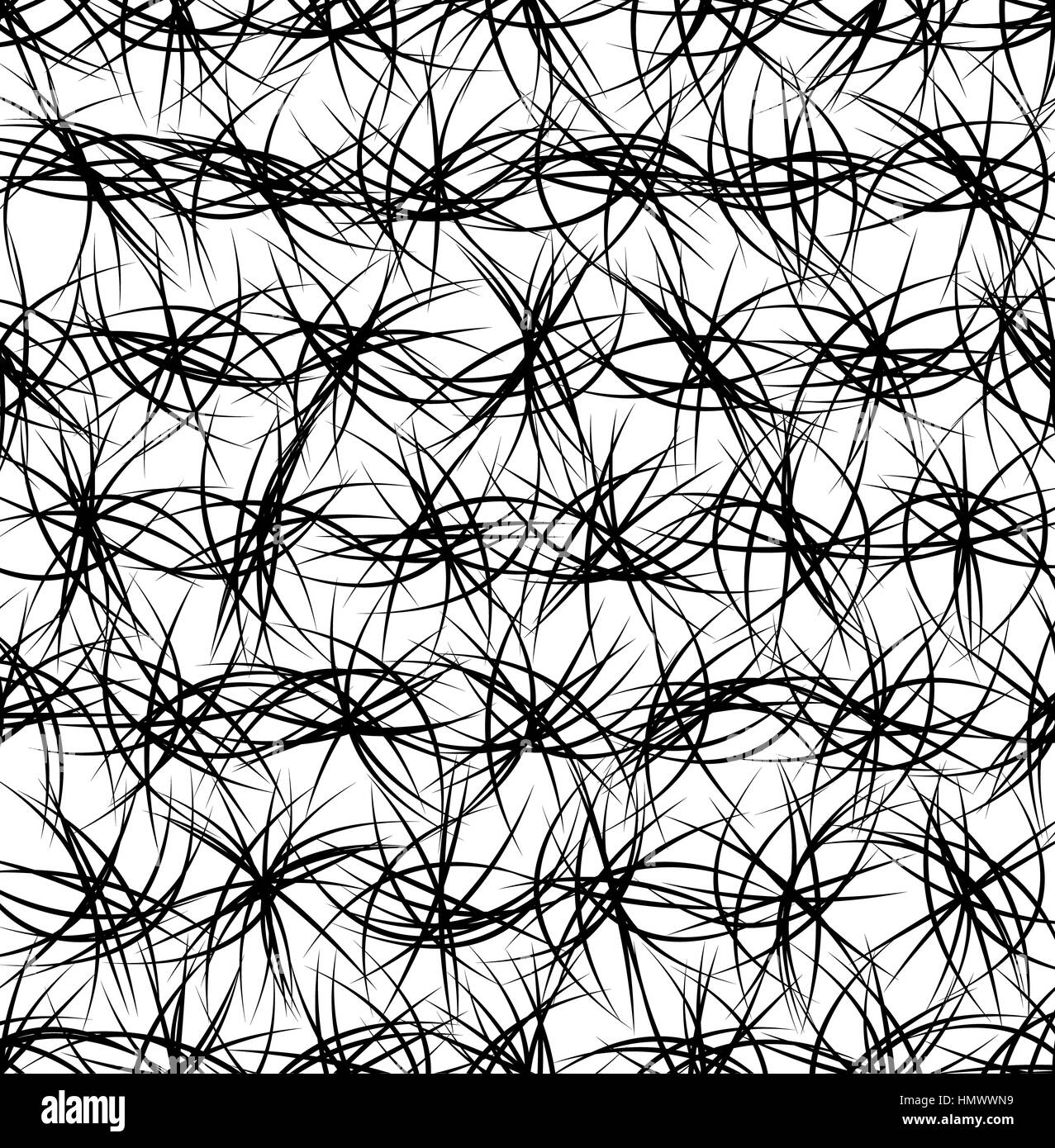 Random curvy lines tangled monochrome pattern - Random lines pattern ...