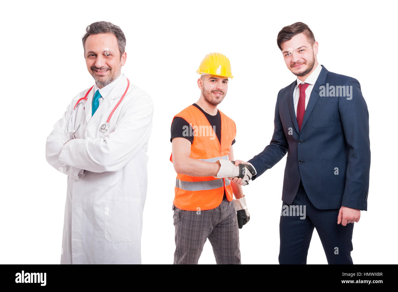 Engineer man handshake businessman hi-res stock photography and images ...