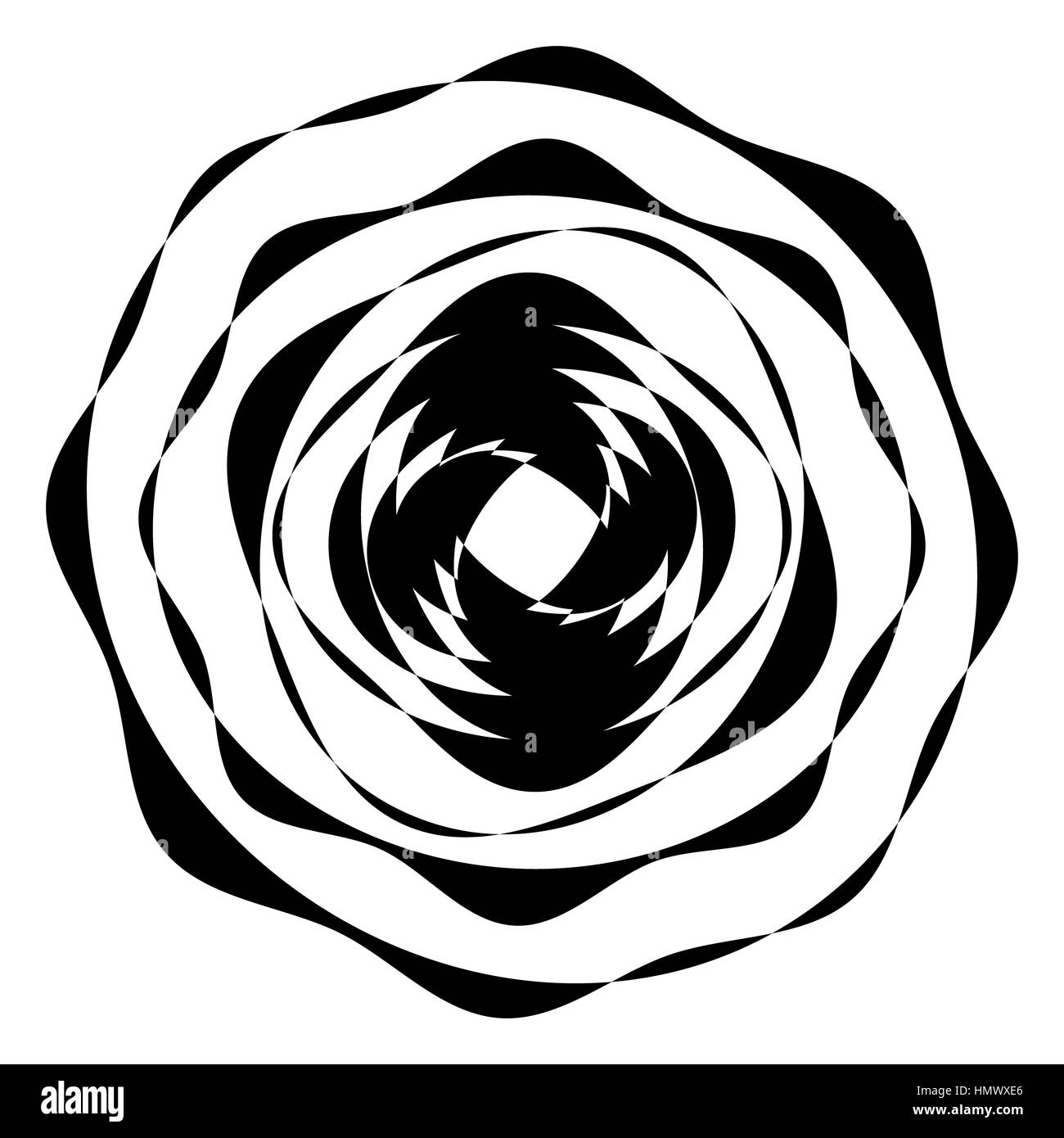 Geometric circle with distorted shapes rotating. Abstract circle ...