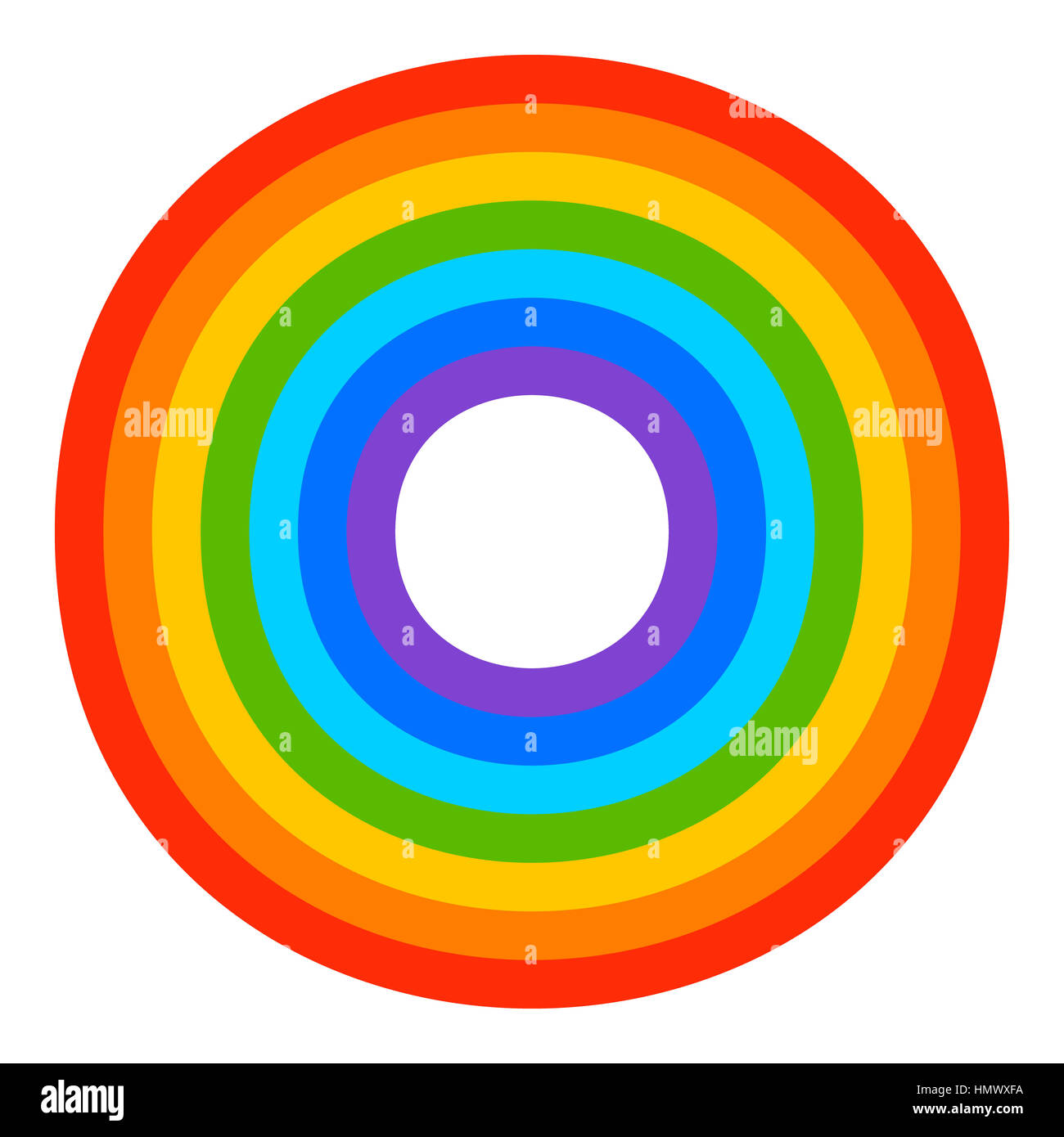 Simple 7-color rainbow element on white Stock Photo - Alamy
