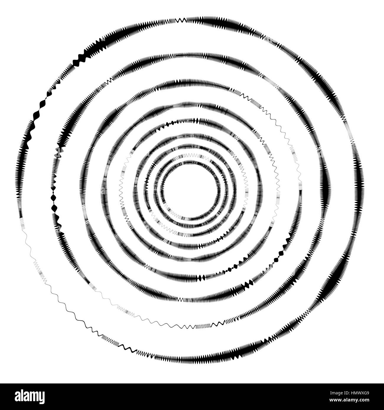 Geometric circle with distorted shapes rotating. Abstract circle ...