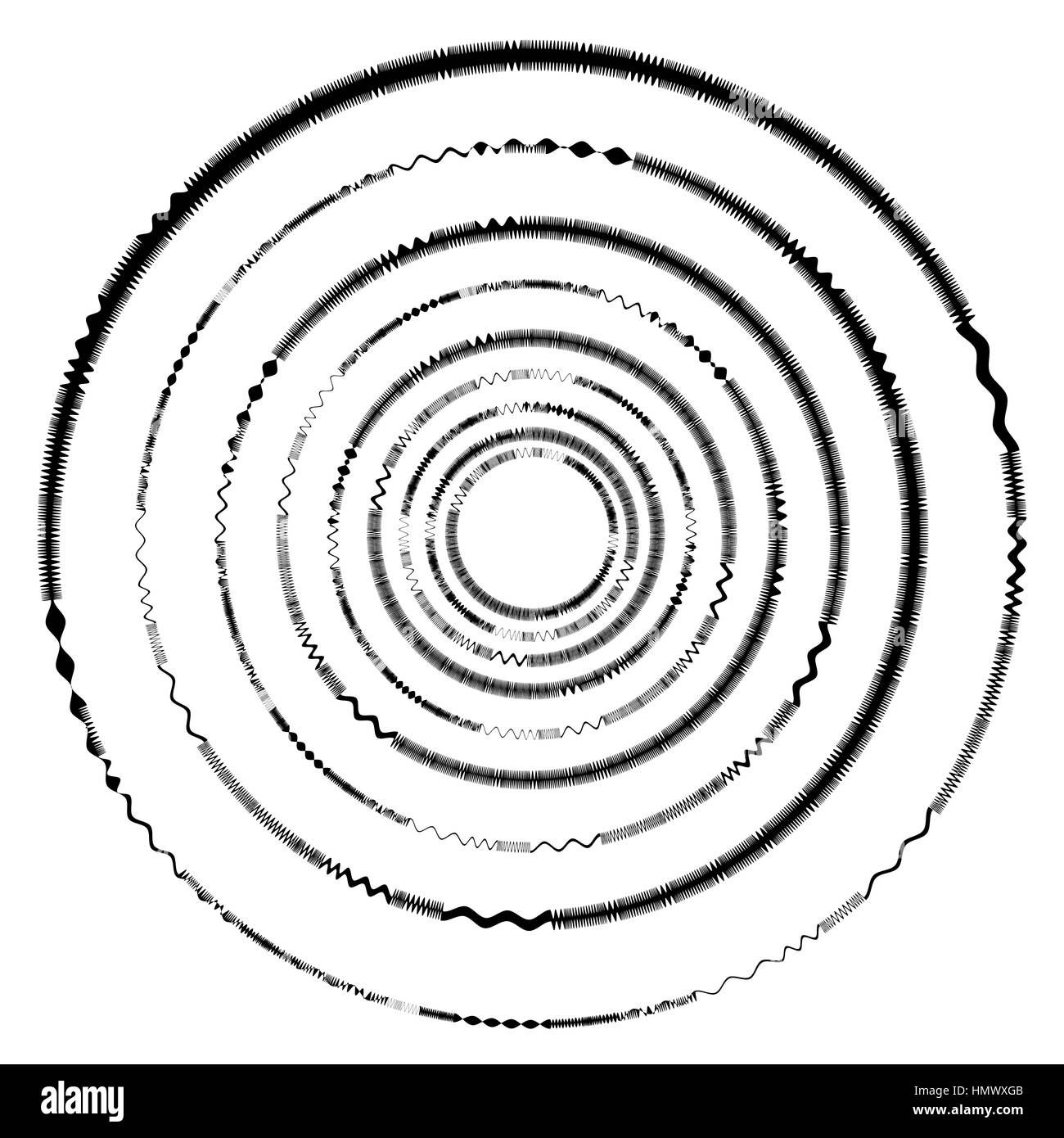 Geometric circle with distorted shapes rotating. Abstract circle ...