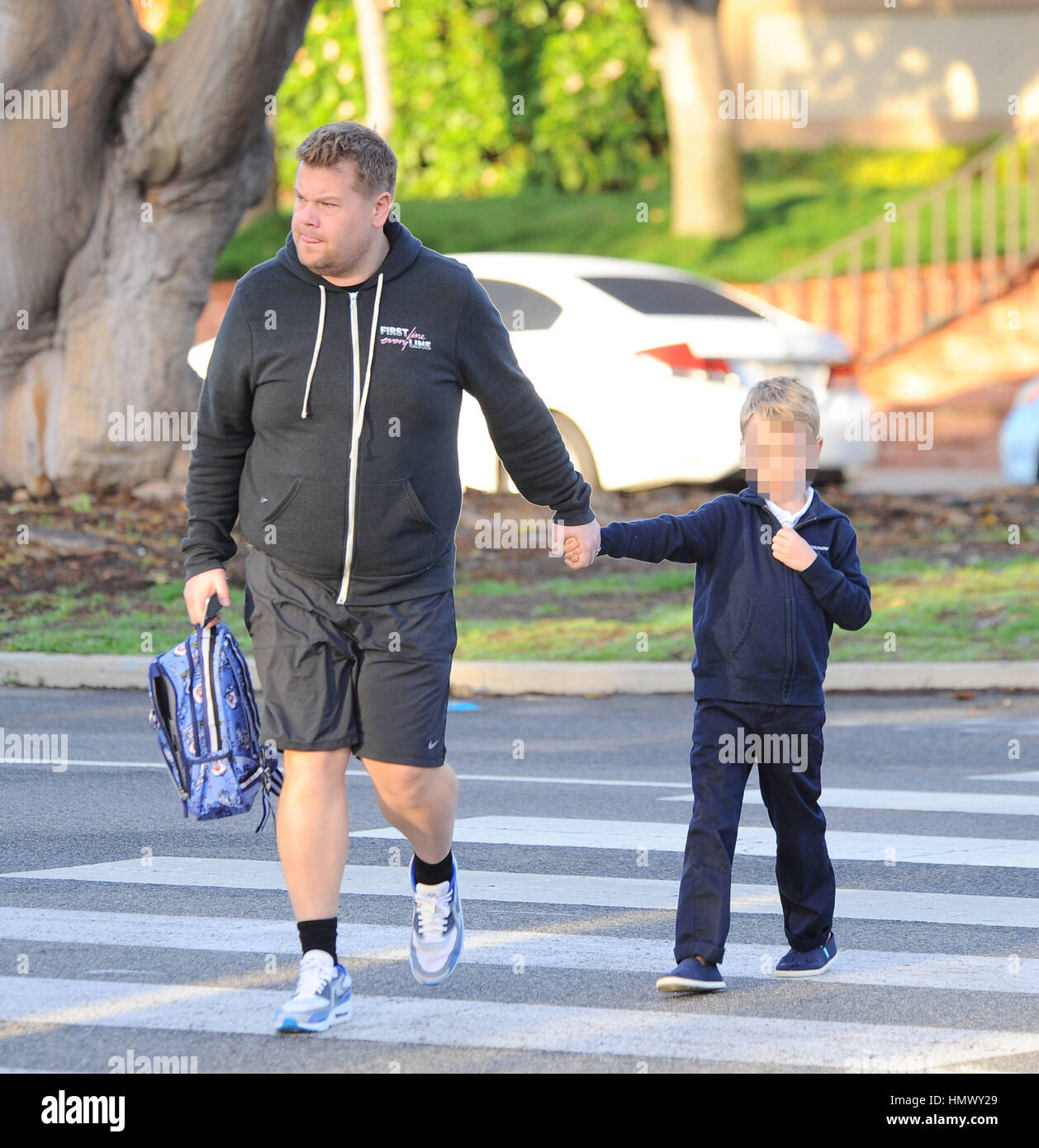 James Corden with his son Max in Brentwood Featuring: James Corden, Max ...