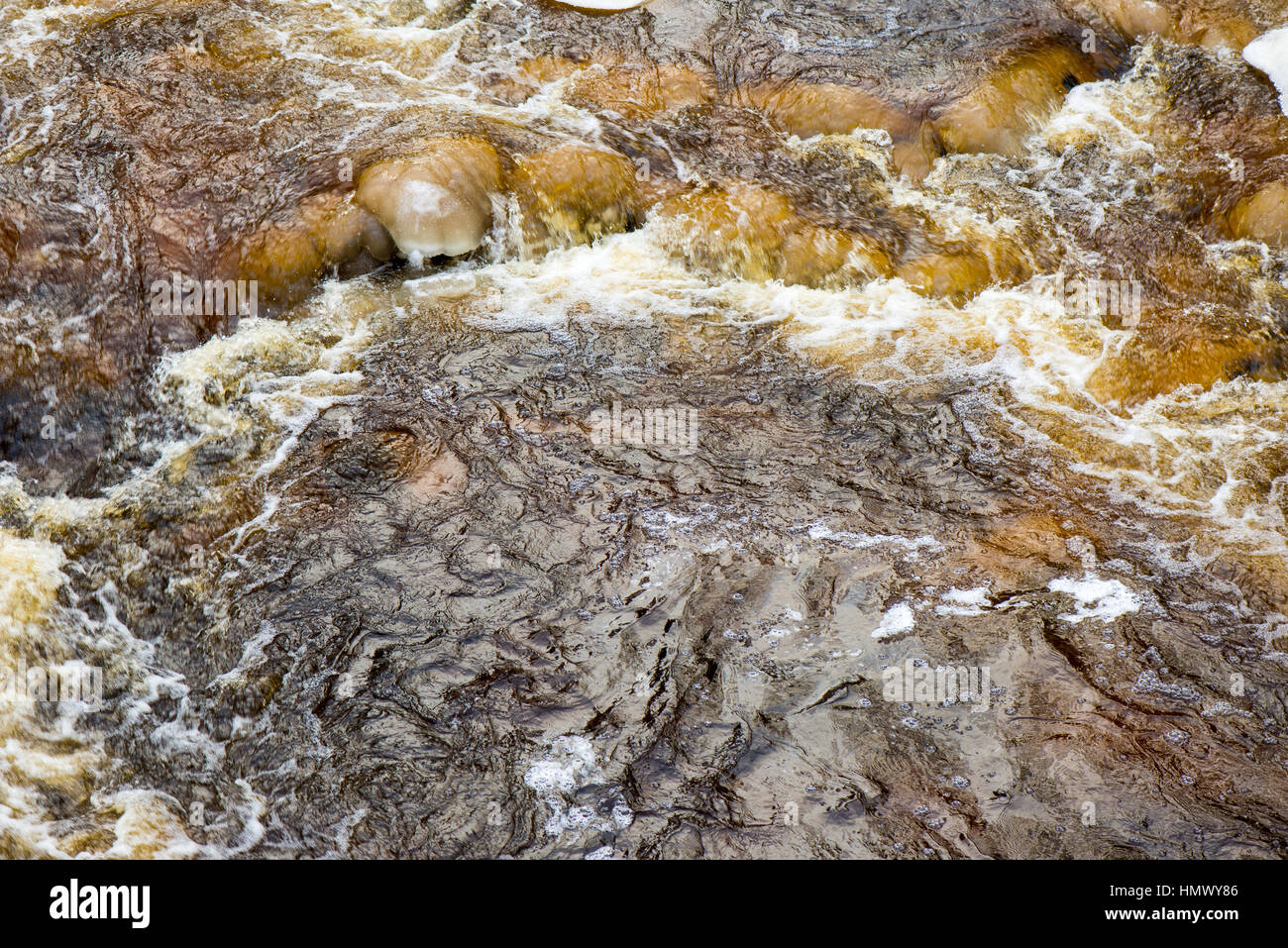 abstract frozen ice textures in the forest country river in winter ...