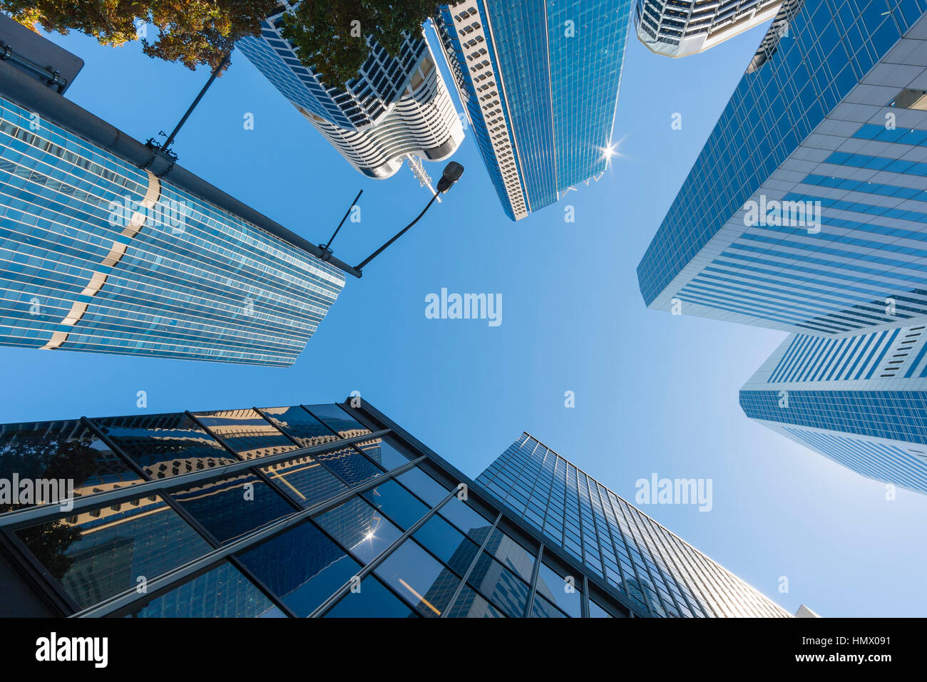 Modern skyscrapers and blue sky Stock Photo - Alamy