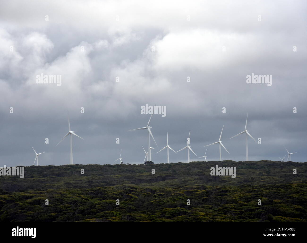 Countryside, view of huge wind turbines windmill at Portland, Victoria ...
