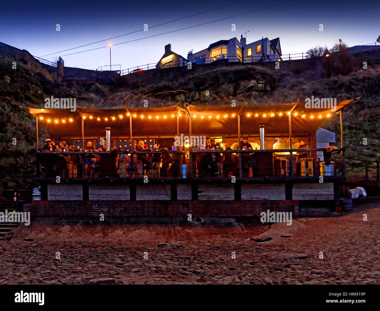 Rileys Fish Shack Tynemouth beach North Tyneside Stock Photo - Alamy