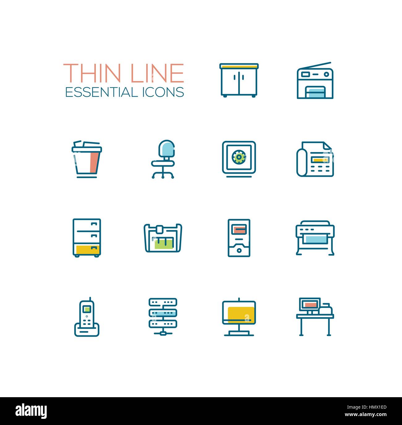 Office essential Stock Vector Images - Alamy