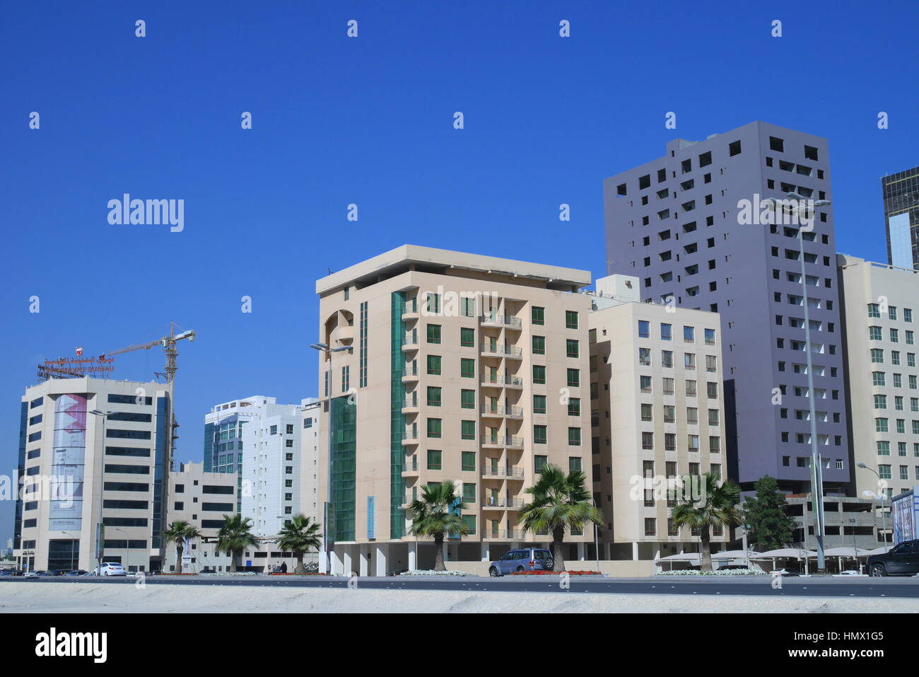 High-rise residential buildings in Juffair, Kingdom of Bahrain Stock ...