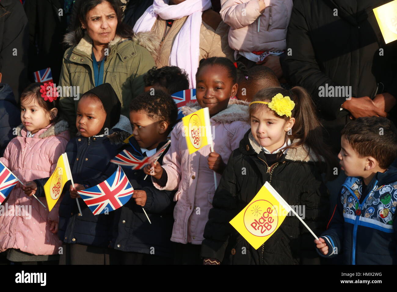 School children wait arrival hi-res stock photography and images - Alamy