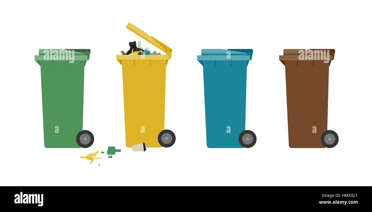 Trash cans recycle organic Stock Vector Images - Alamy