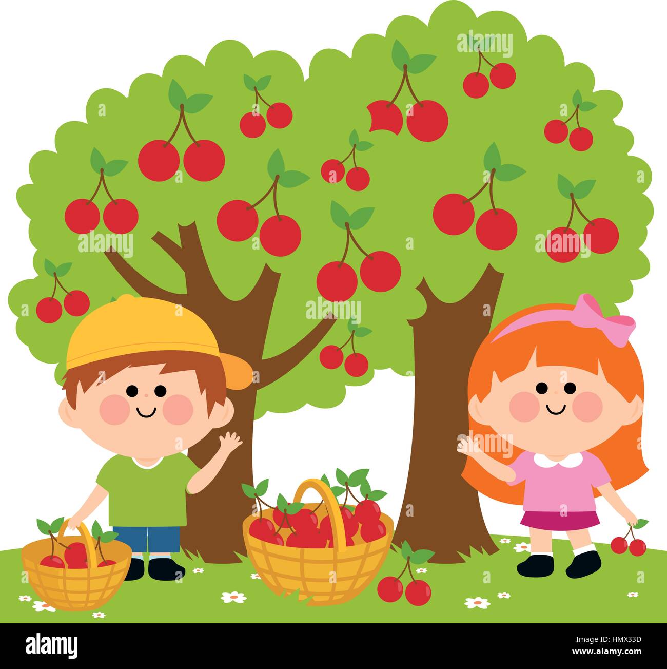 Children picking flowers in garden hi-res stock photography and images ...