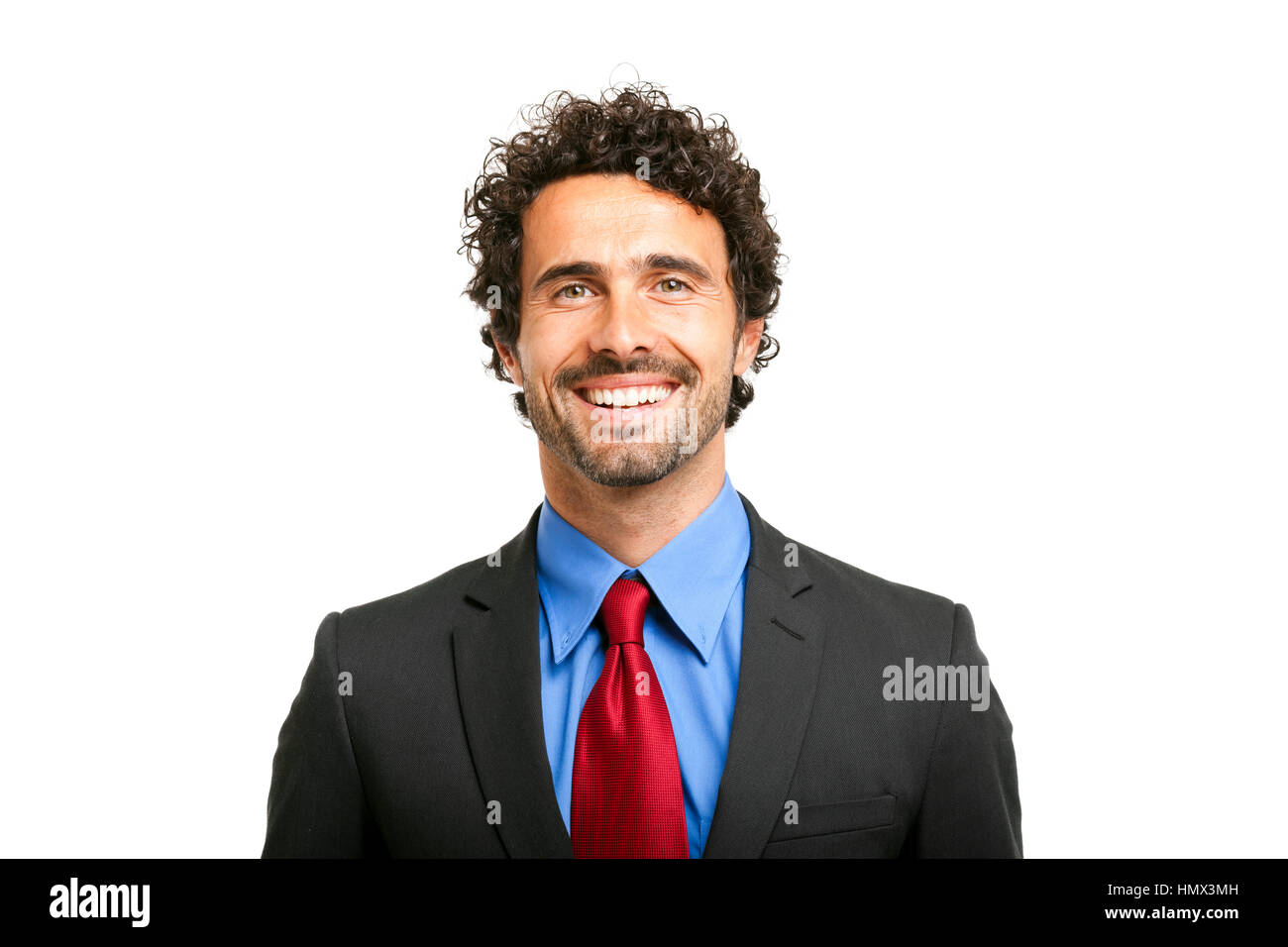Handsome manager portrait on white background Stock Photo - Alamy