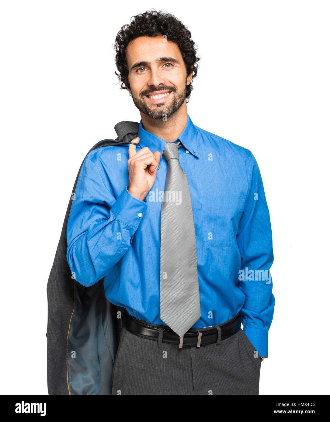 Handsome businessman holding his jacket Stock Photo - Alamy
