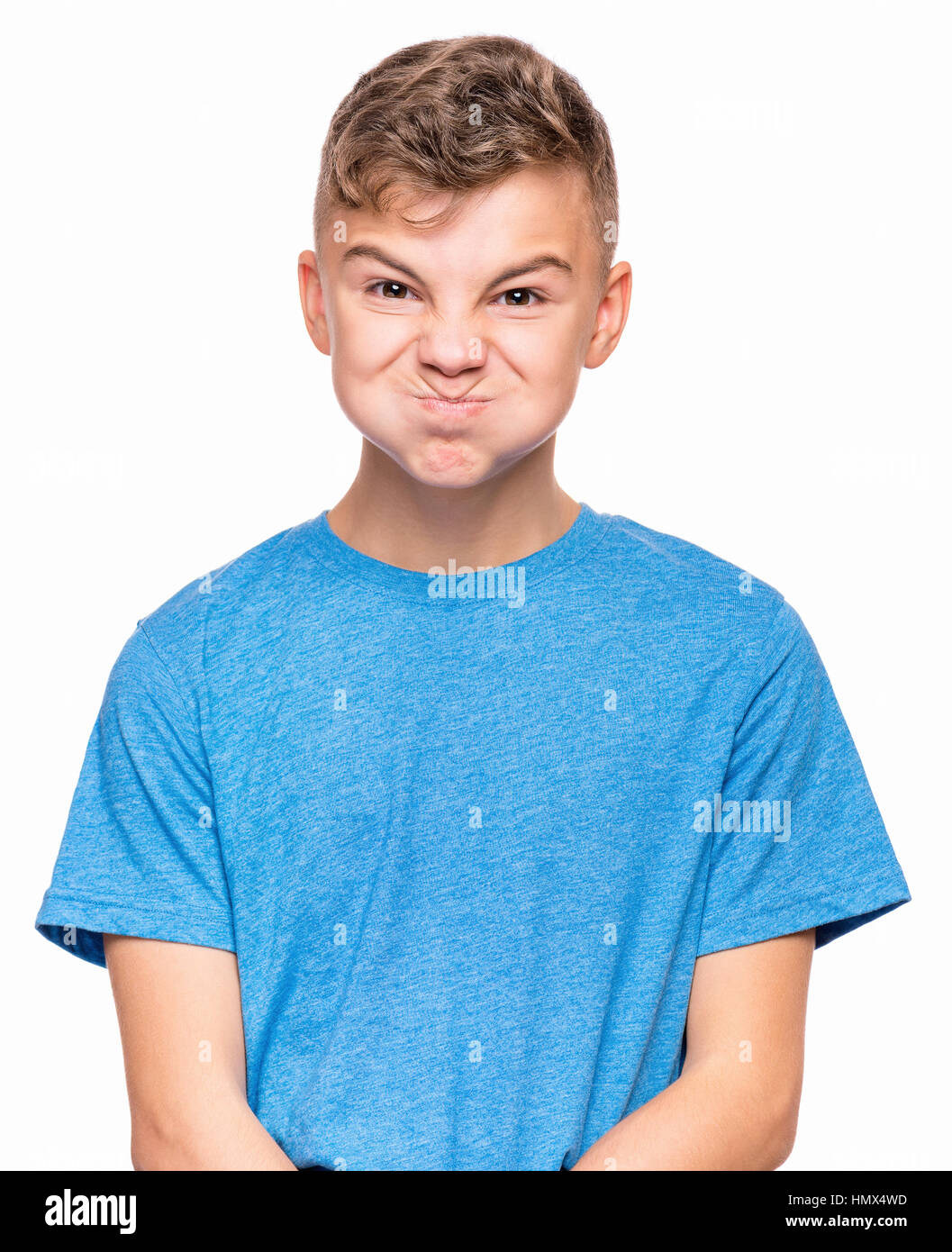 Emotional portrait of teen boy Stock Photo - Alamy