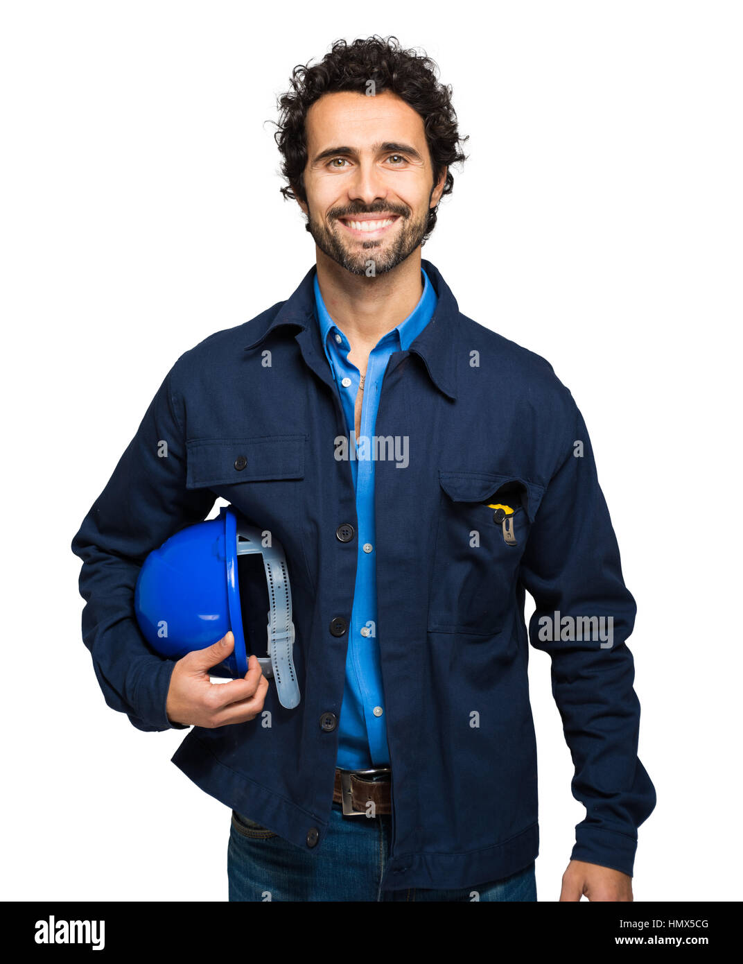Engineer portrait isolated on white Stock Photo - Alamy