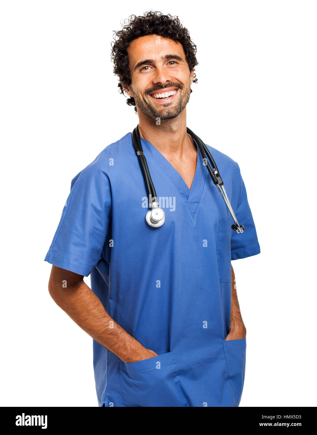 Handsome male nurse isolated on white Stock Photo - Alamy