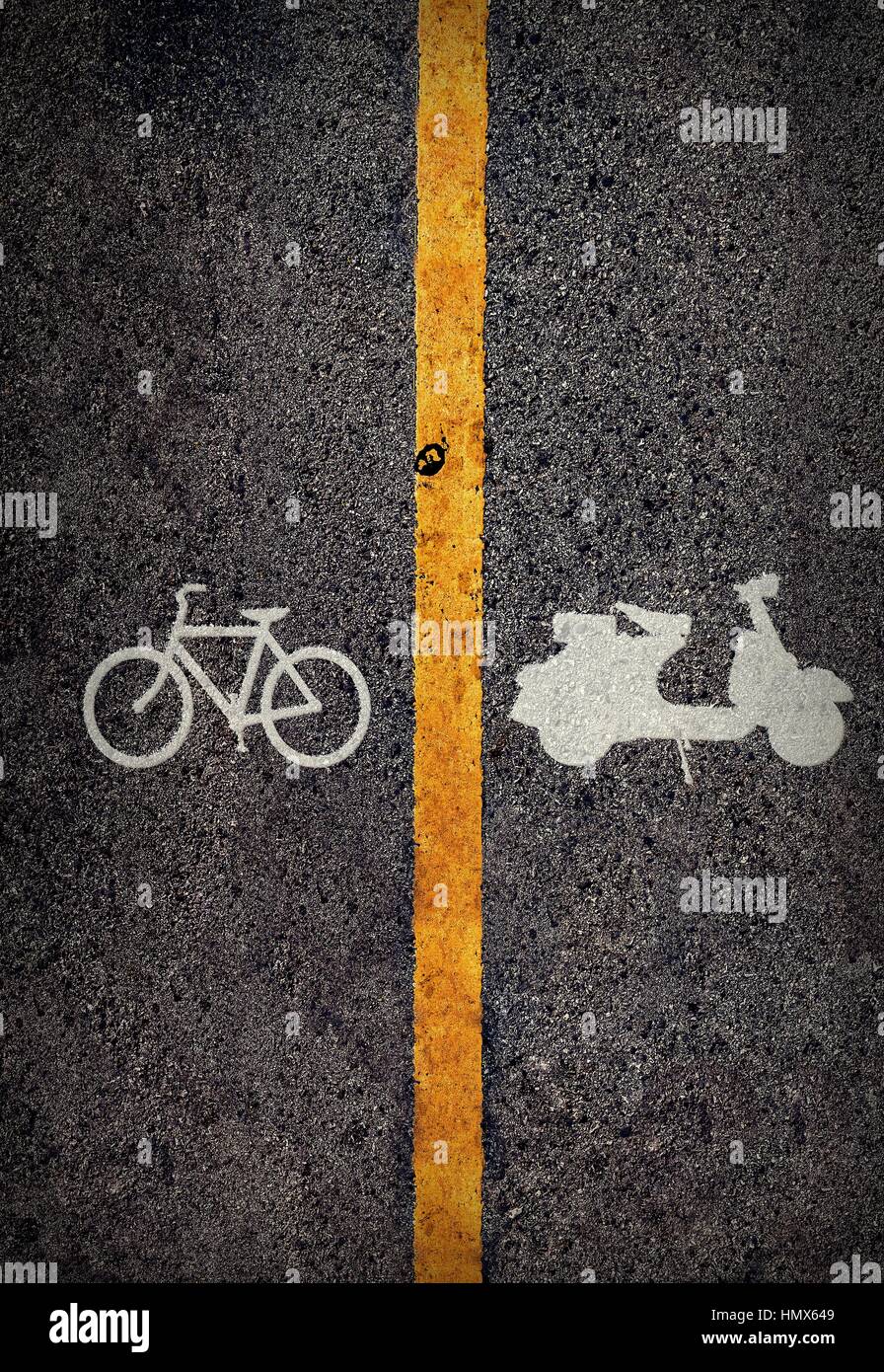 Yellow and black road marking hi-res stock photography and images - Alamy