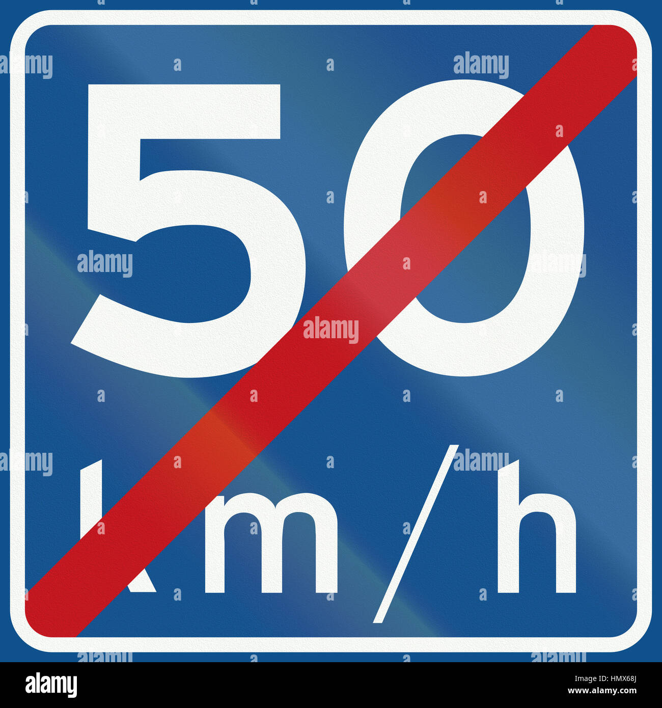 Dutch road sign A5 - End of recommended speed 50 Kmh Stock Photo - Alamy