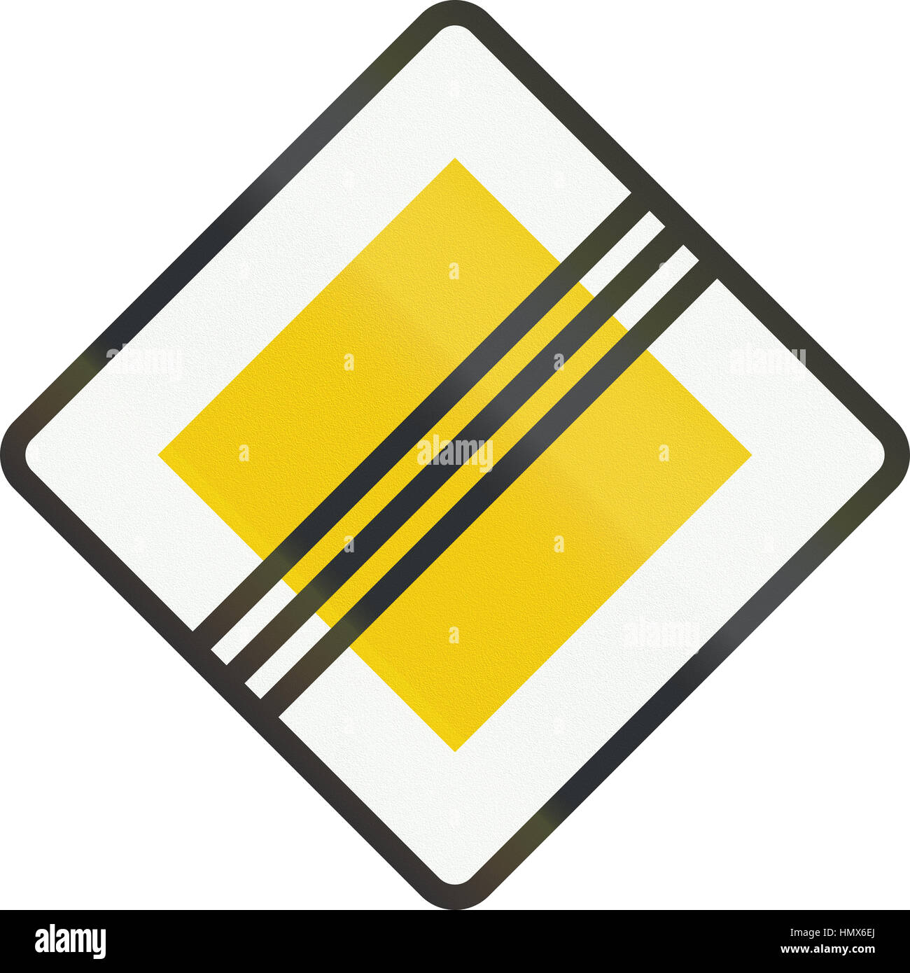 Dutch road sign B2 - End of priority road Stock Photo - Alamy