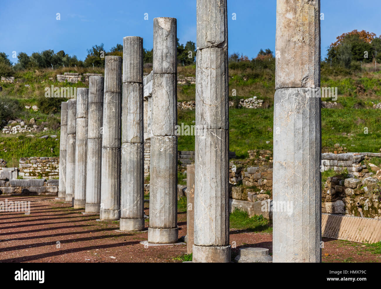 ruins of stadium in ancient Messena, Peloponnese Stock Photo - Alamy