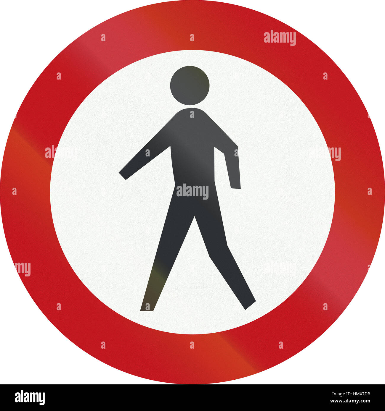 A Dutch prohibition sign - No pedestrians Stock Photo - Alamy