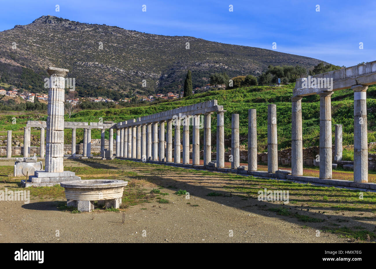 ruins of stadium in ancient Messena, Peloponnese Stock Photo - Alamy