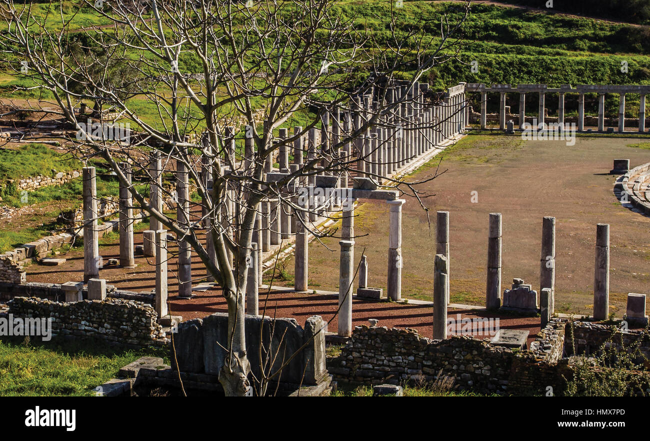 ruins of stadium in ancient Messena, Peloponnese Stock Photo - Alamy