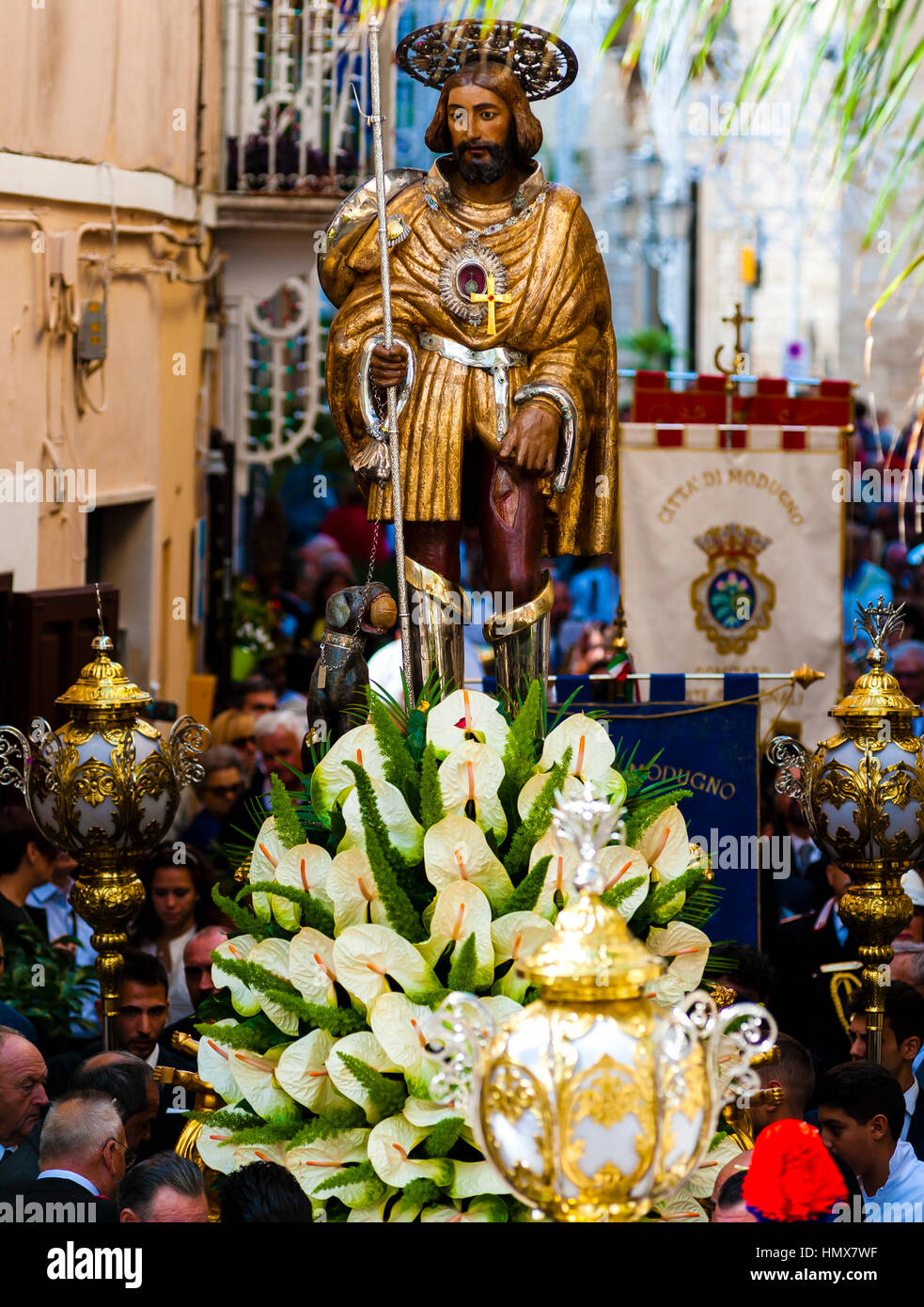 Modugno, September 25, 2016 - ITALY: Religious statue of San Rocco in ...