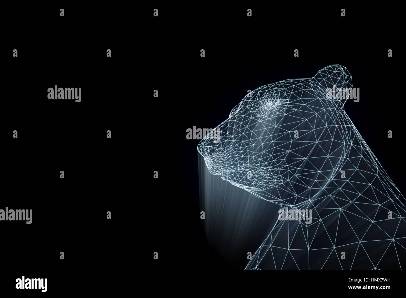 Bear in hologram wireframe style hi-res stock photography and images ...