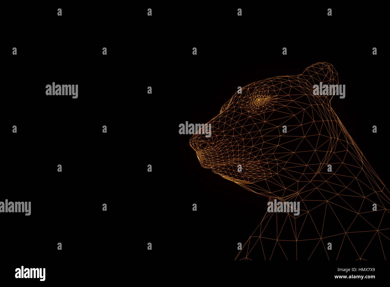Bear in Hologram Wireframe Style. Nice 3D Rendering Stock Photo - Alamy