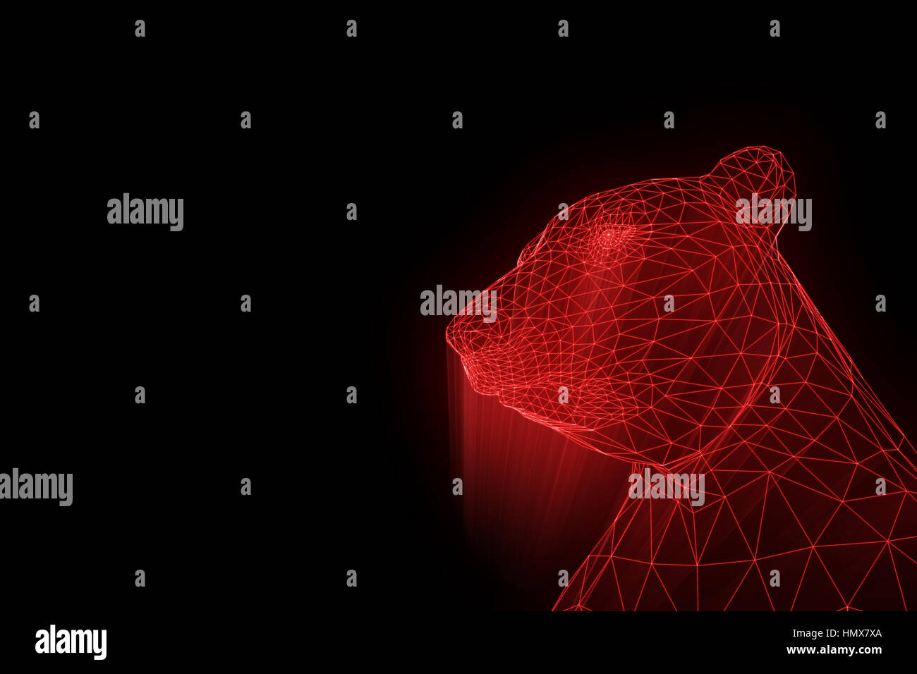 Bear in Hologram Wireframe Style. Nice 3D Rendering Stock Photo - Alamy