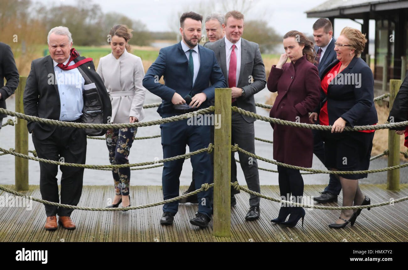 SDLP Leader Colum Eastwood (centre) with party candidates at Oxford ...
