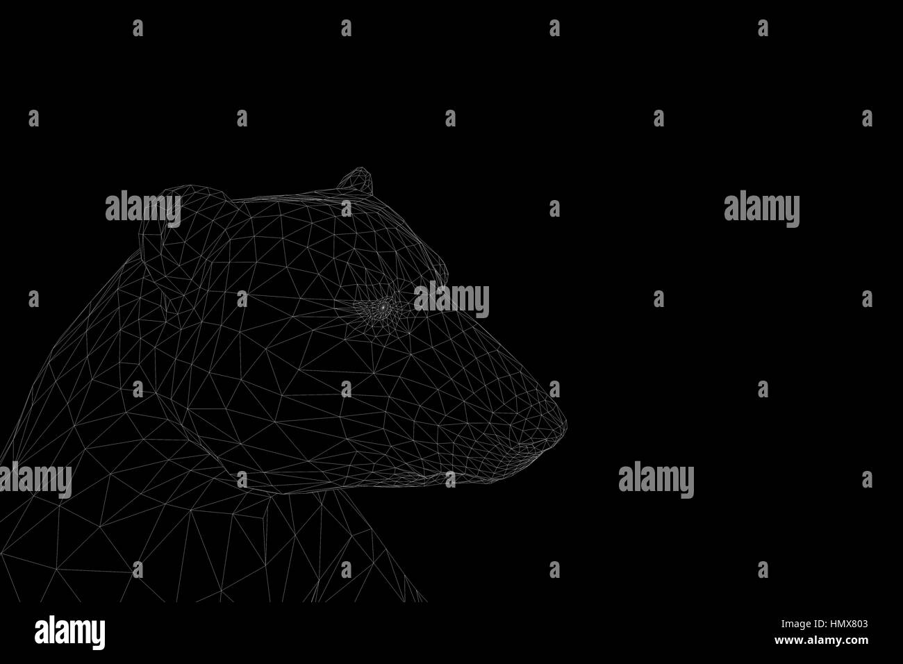 Bear in Hologram Wireframe Style. Nice 3D Rendering Stock Photo - Alamy
