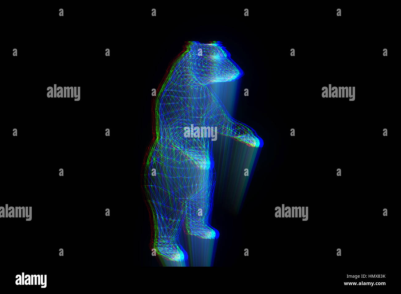 Bear in hologram wireframe style hi-res stock photography and images ...