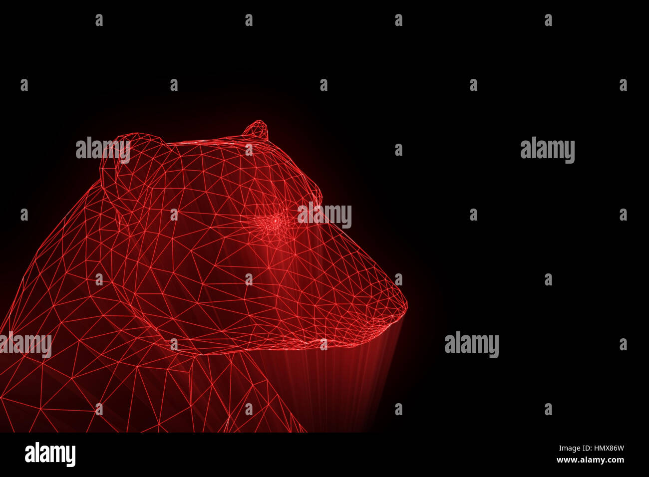 Bear in Hologram Wireframe Style. Nice 3D Rendering Stock Photo - Alamy