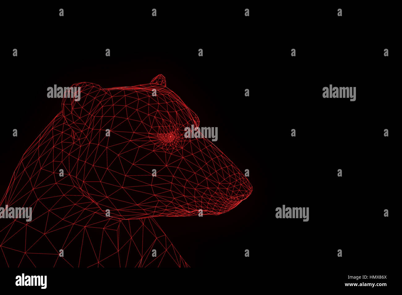 Bear in Hologram Wireframe Style. Nice 3D Rendering Stock Photo - Alamy