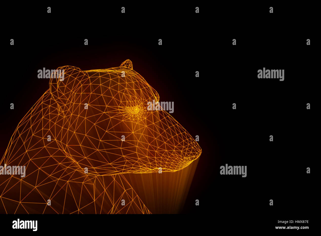 Bear in Hologram Wireframe Style. Nice 3D Rendering Stock Photo - Alamy