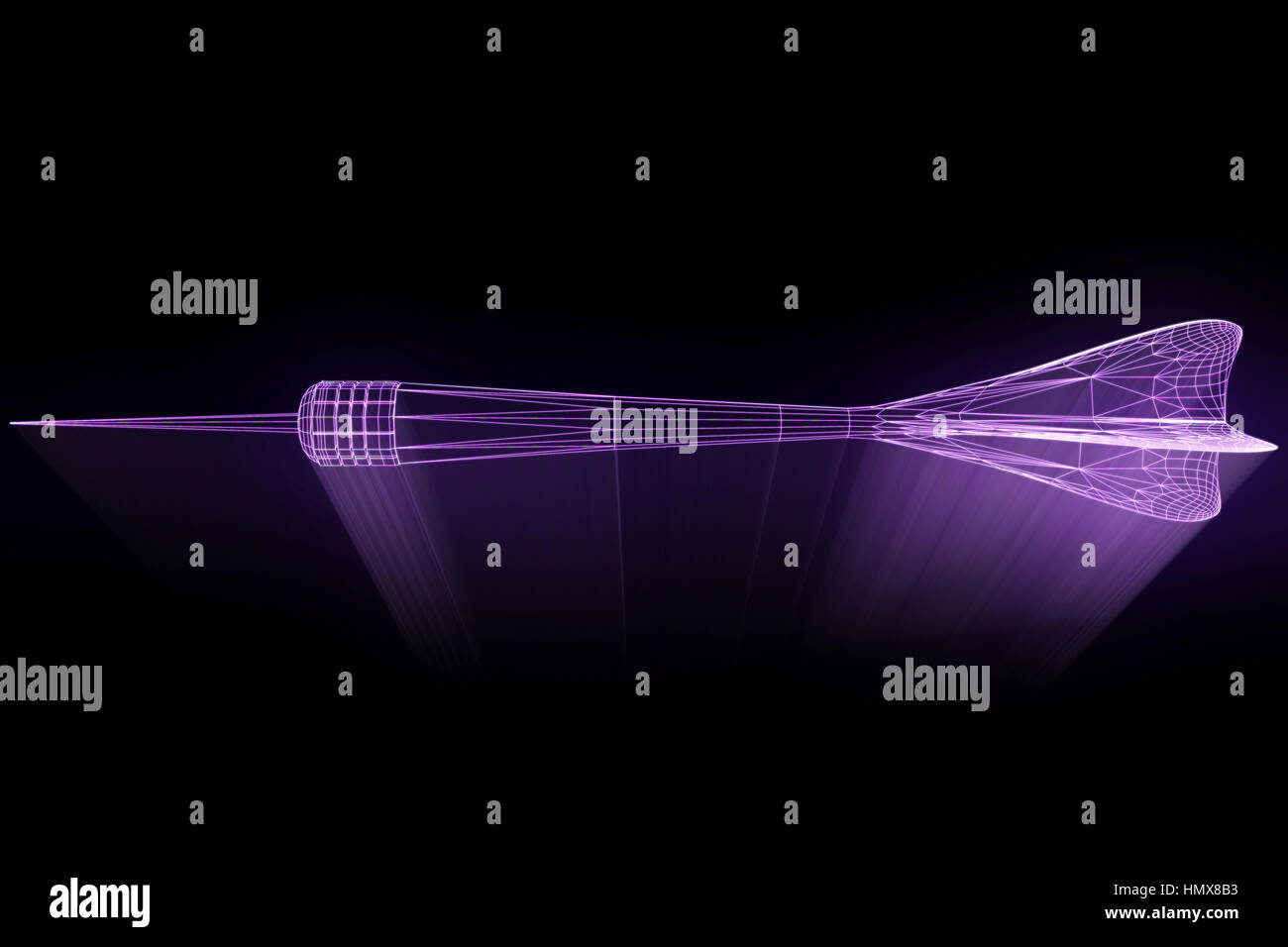 Dart Arrow in Hologram Wireframe Style. Nice 3D Rendering Stock Photo ...