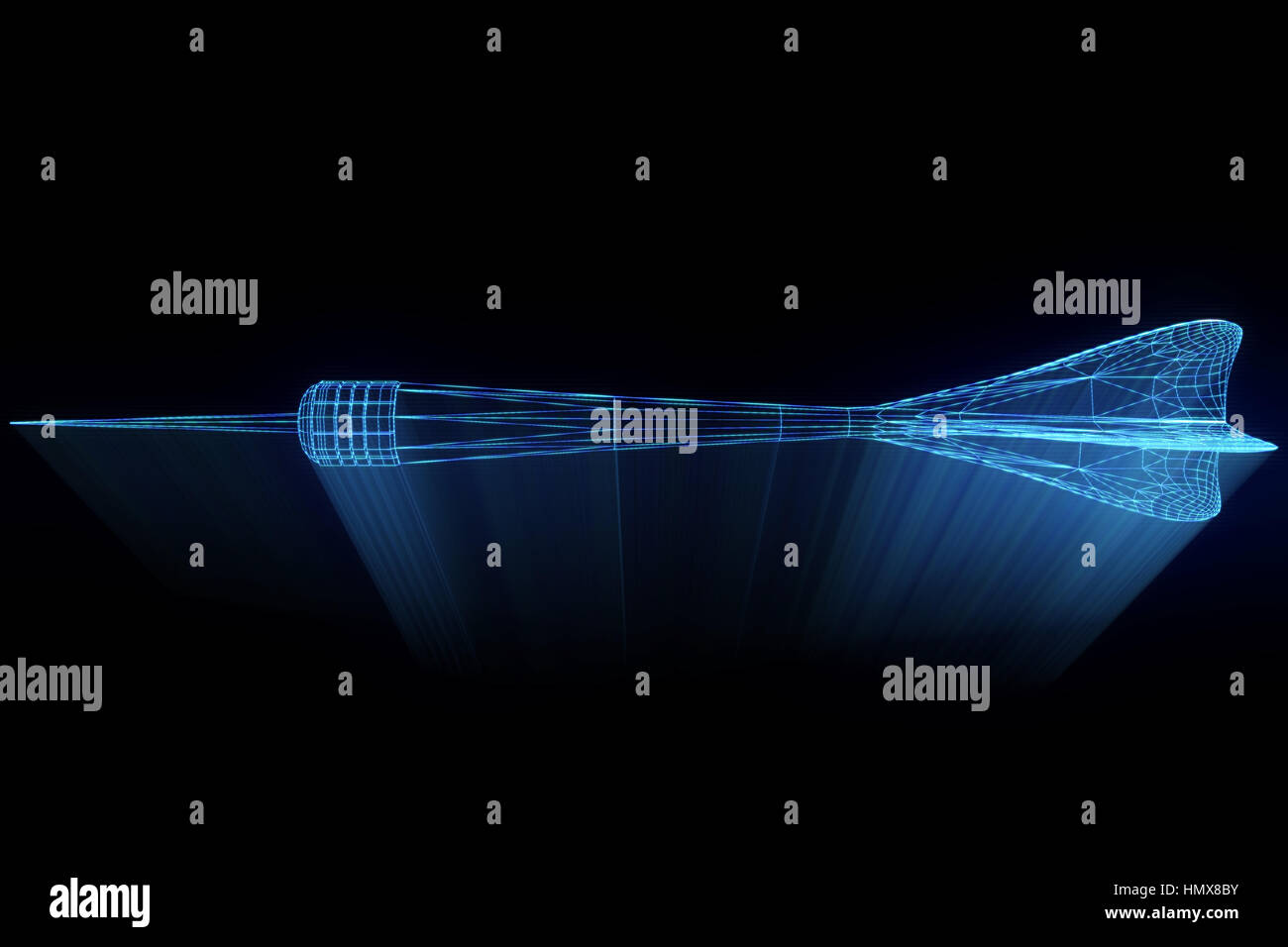Dart Arrow in Hologram Wireframe Style. Nice 3D Rendering Stock Photo ...