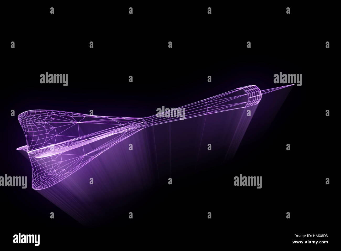 Dart Arrow in Hologram Wireframe Style. Nice 3D Rendering Stock Photo ...