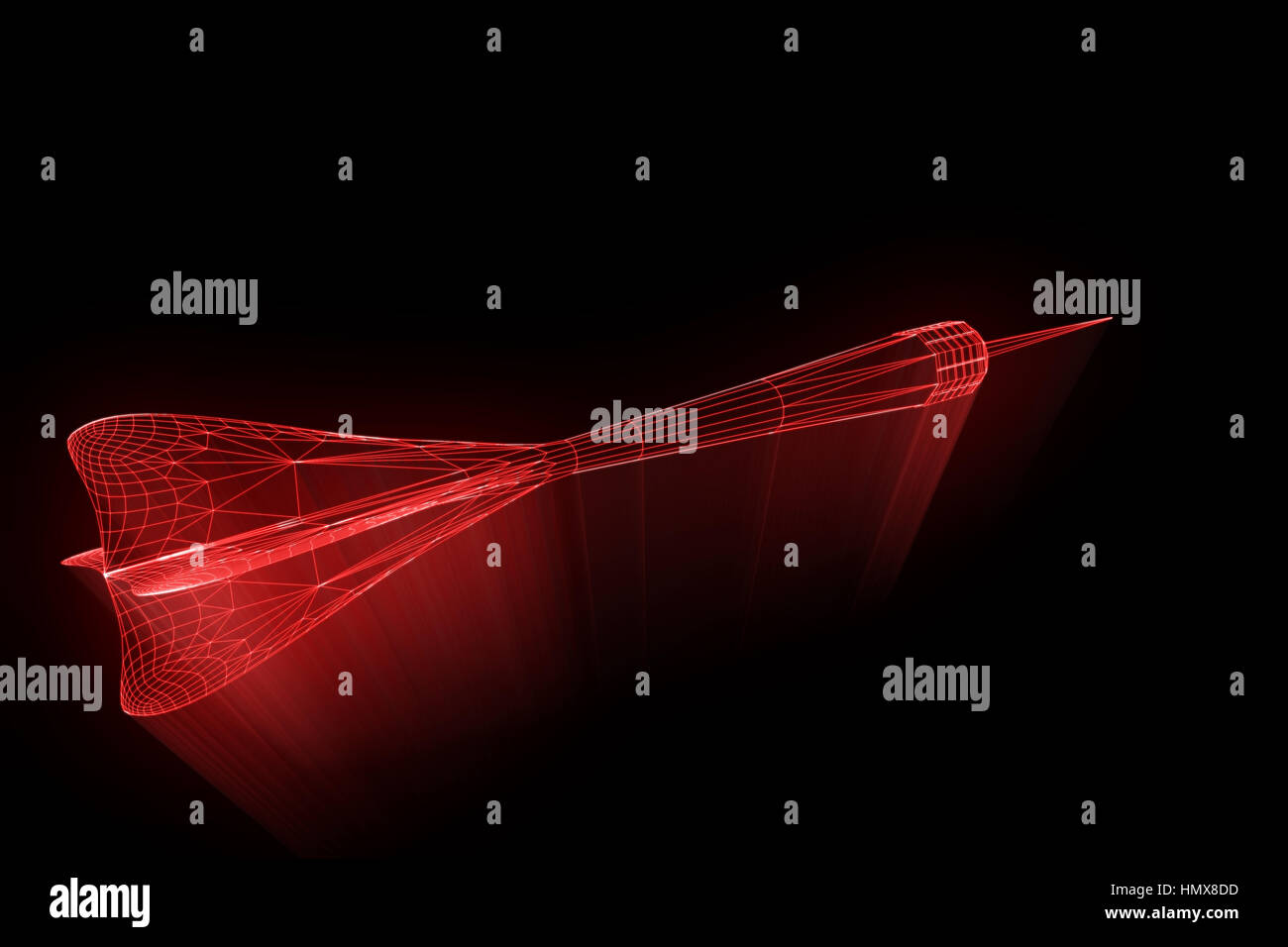 Dart Arrow in Hologram Wireframe Style. Nice 3D Rendering Stock Photo ...