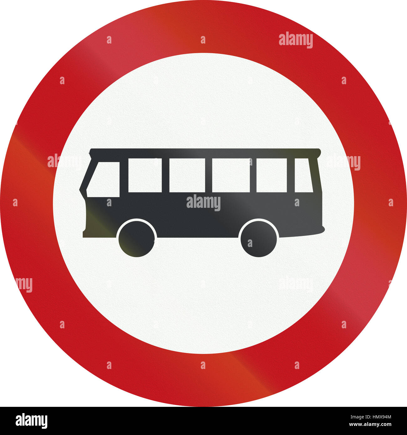 A Dutch prohibition sign - No buses Stock Photo - Alamy