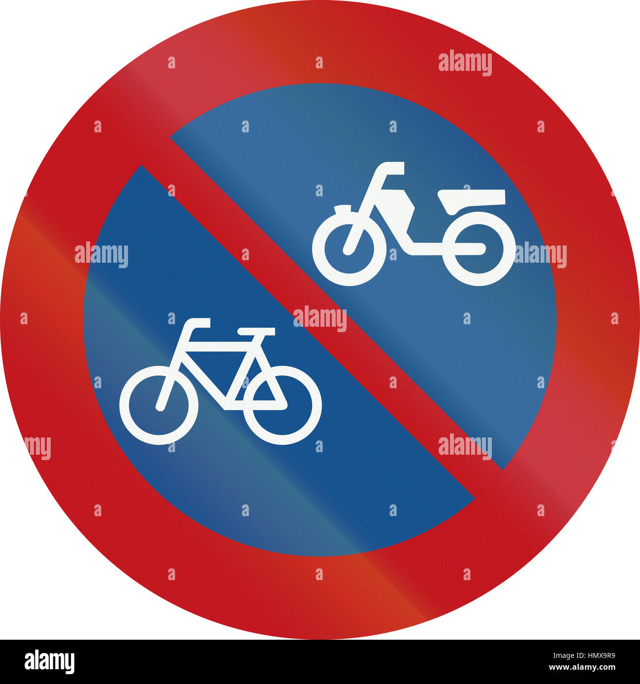 A Dutch prohibition sign - No parking of mopeds and bicycles Stock ...