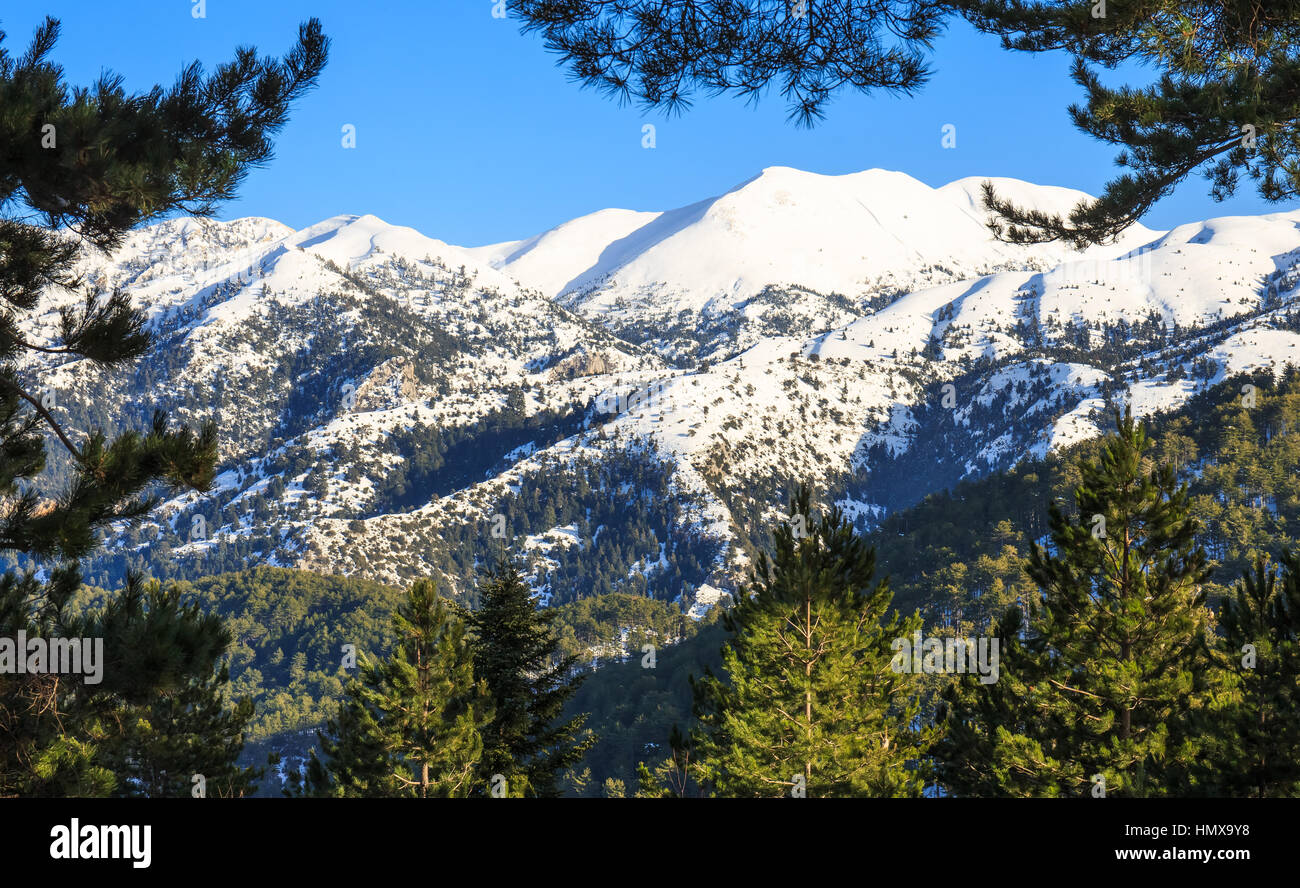 mount Taygetos covered by snow, Peloponnes, Greece Stock Photo - Alamy
