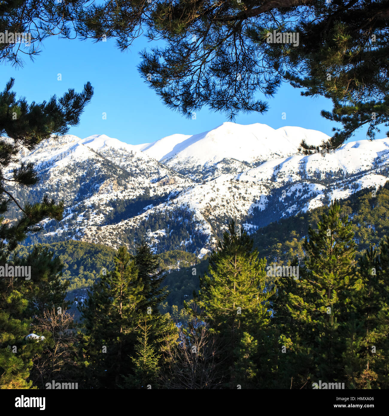 mount Taygetos covered by snow, Peloponnes, Greece Stock Photo - Alamy