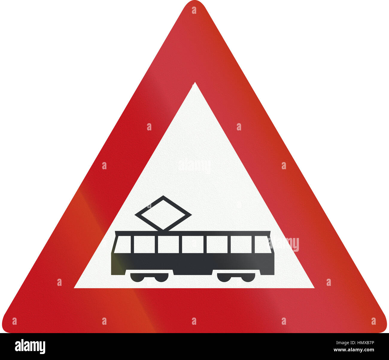 Netherlands road sign J14 - Tram (crossing) ahead Stock Photo - Alamy