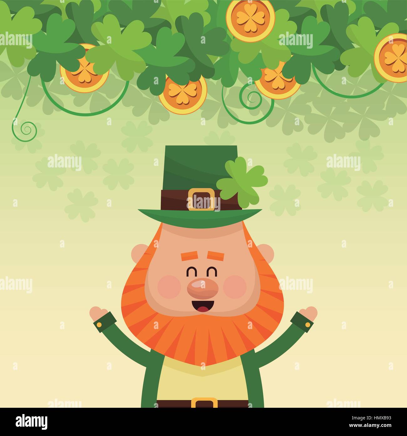 cheerful leprechaun hands up poster Stock Vector Image & Art - Alamy