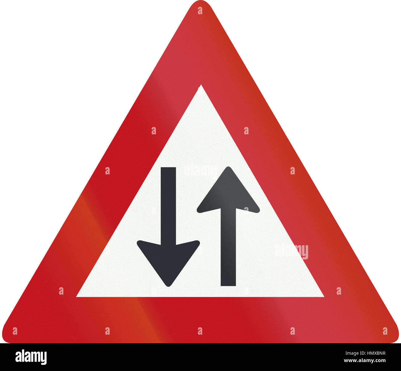 Netherlands road sign J29 - Two-way traffic Stock Photo - Alamy