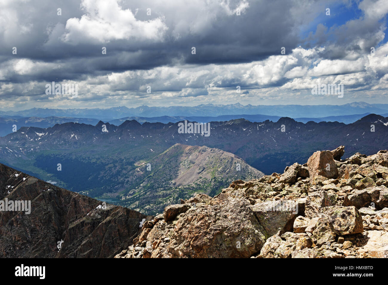 view from the summit of Mount of the Holy Cross showing most of the Elk ...